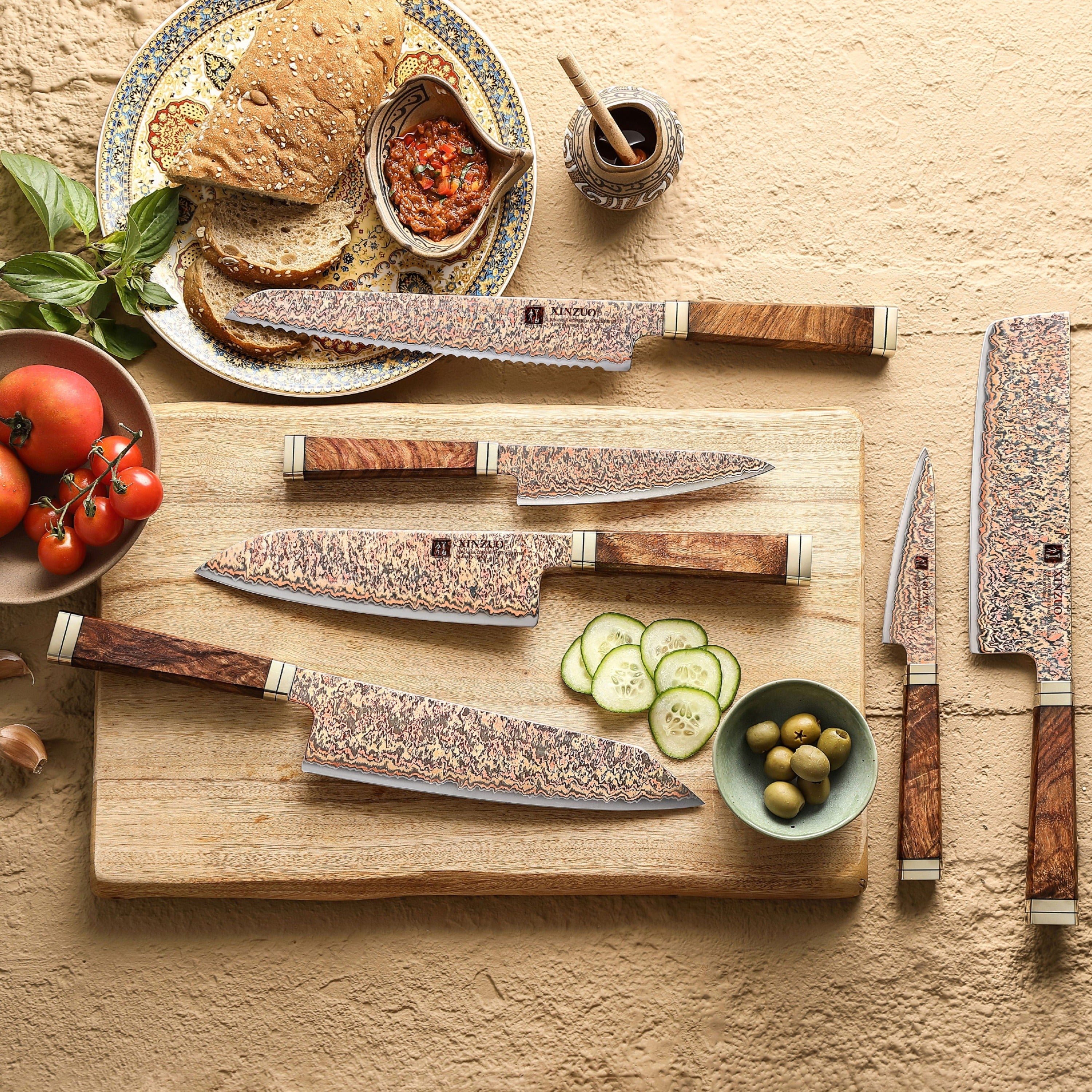 JI Copper Damascus Series – XINZUO CUTLERY